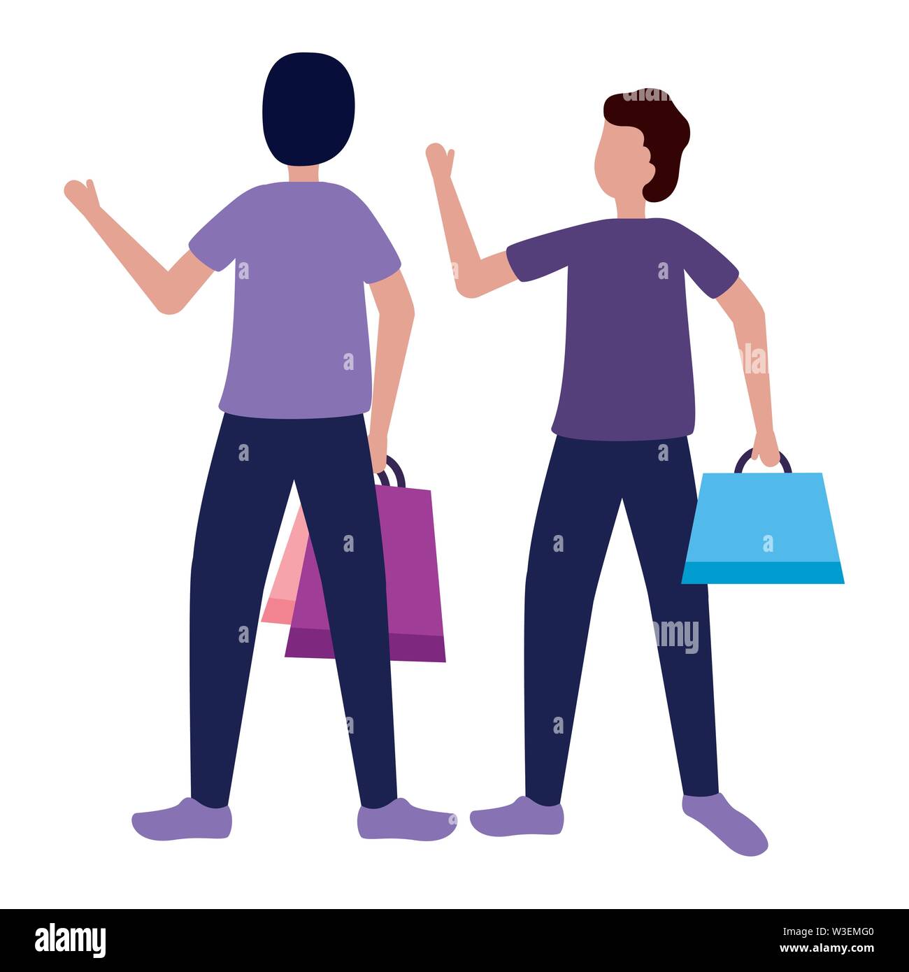 Two men clothes shopping Stock Vector Images - Alamy