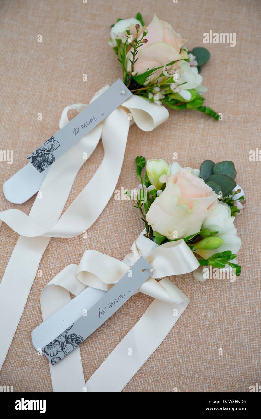 Wedding button holes for Mother of the Bride and Mother of the Groom ...