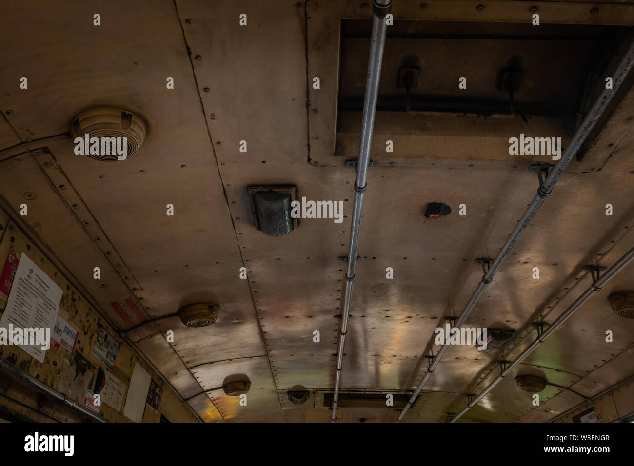 bangkok,Thailand - jun 29, 2019 : View from inside the old bus roof ...