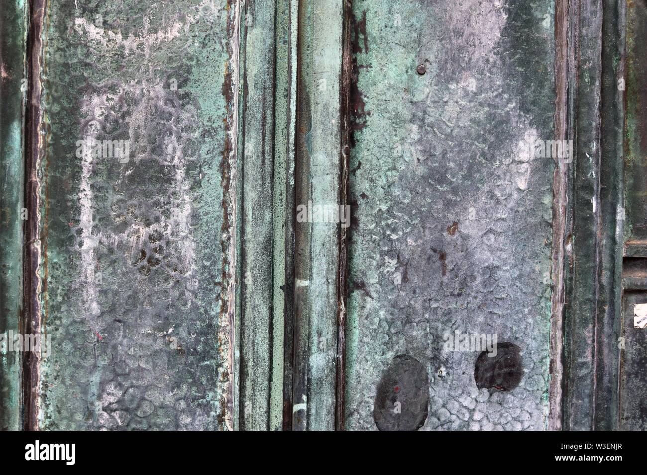 Detailed close up view on metal surface textures in high resolution ...