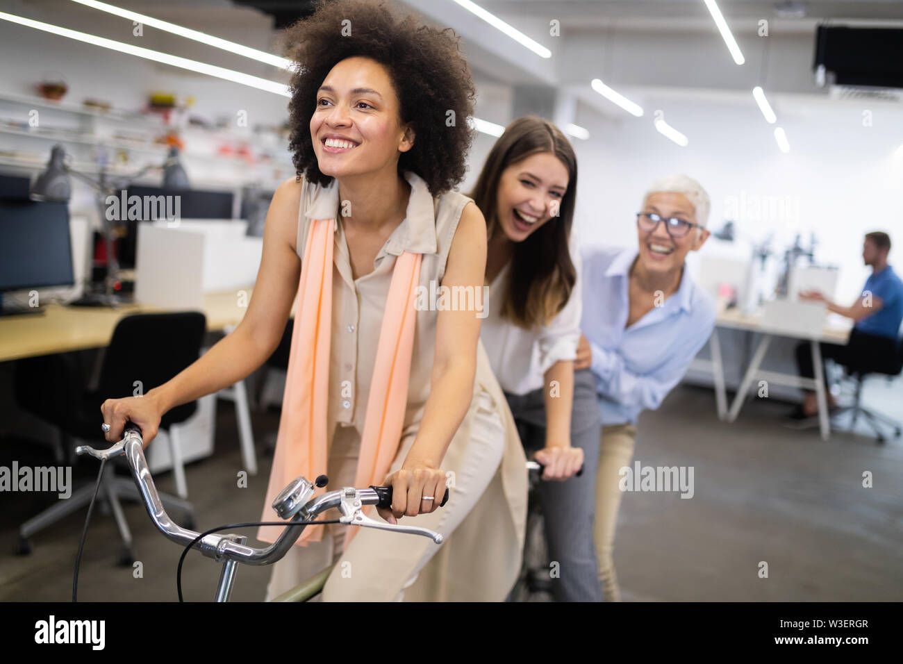 Teamwork trendy office happy young hi-res stock photography and images ...