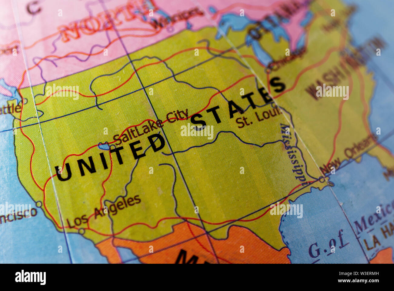United states map with states borders hi-res stock photography and ...