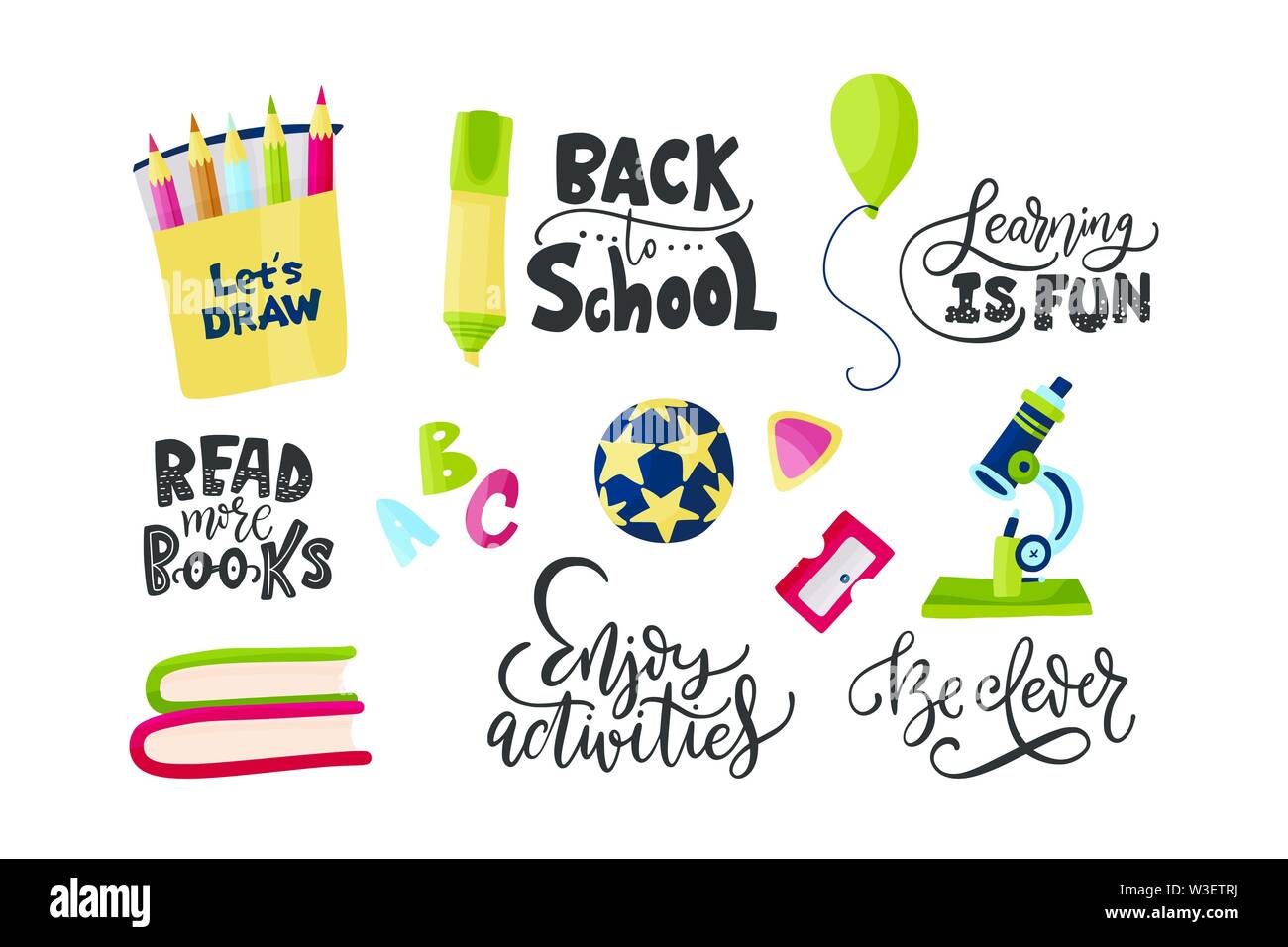 Set hand written vector hi-res stock photography and images - Alamy