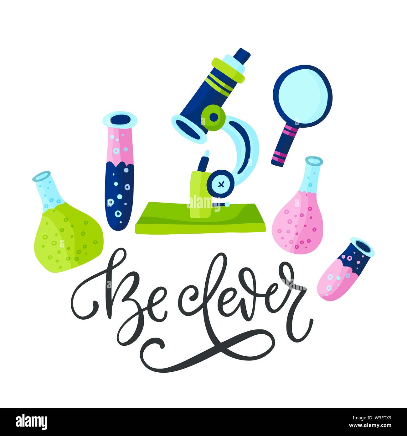 Vector card and lettering quote. Be clever Stock Vector Image & Art - Alamy