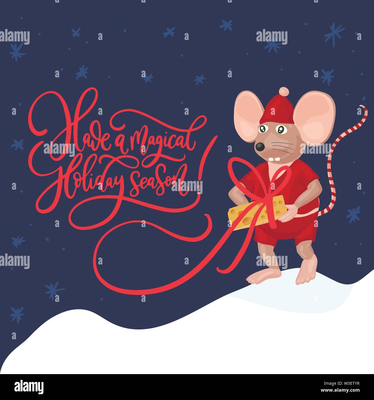 Christmas vector mouse. Cartoon illustration Stock Vector Image & Art ...