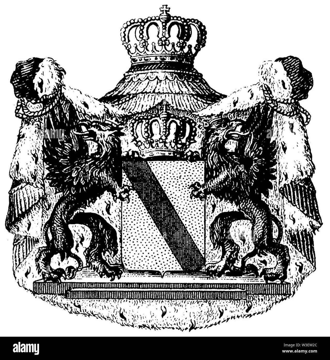 Emblem of Baden, , (cultural history book, 1875 Stock Photo - Alamy