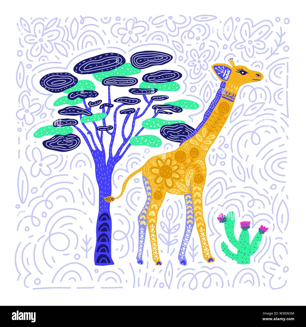 Cartoon giraffe vector illustration Stock Vector Image & Art - Alamy