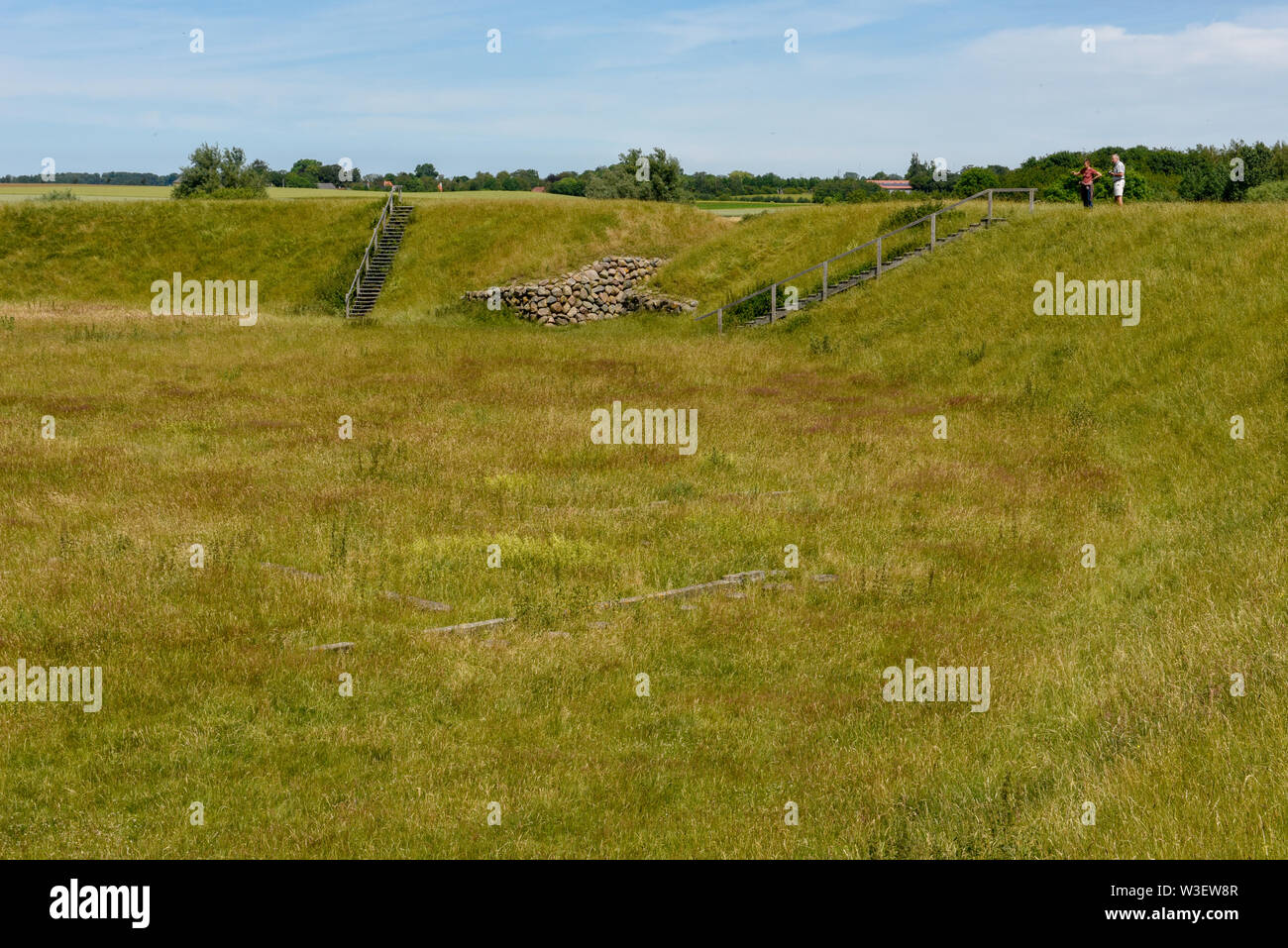 Trelleborg, Denmark - 24 June 2019: people walking on the Viking ...