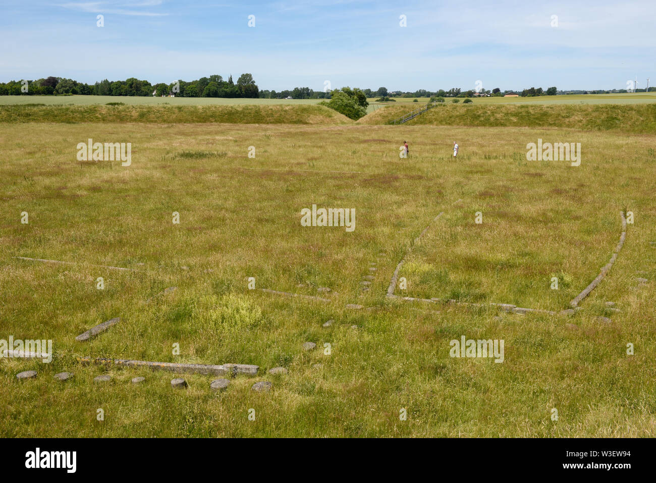 Trelleborg, Denmark - 24 June 2019: people walking on the Viking ...