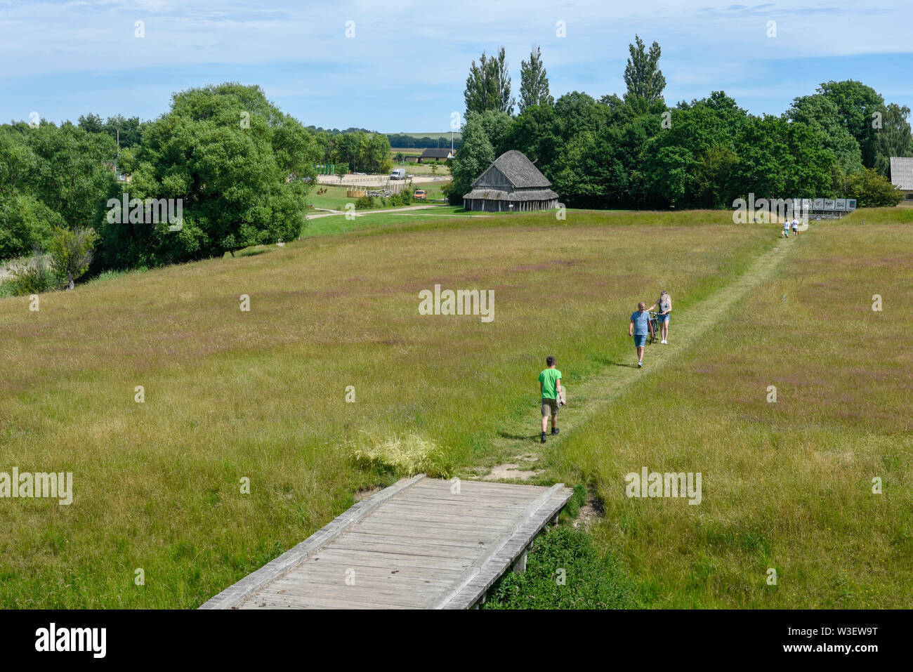 Trelleborg, Denmark - 24 June 2019: people walking on the Viking ...