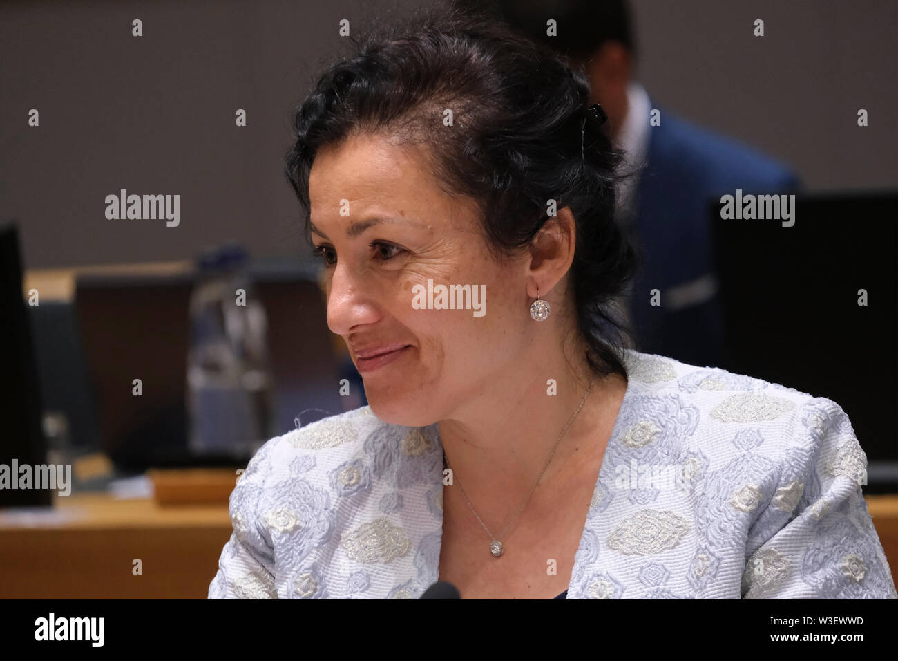 Brussels, Belgium, 15th July 2019. Desislava Taneva, Minister of ...