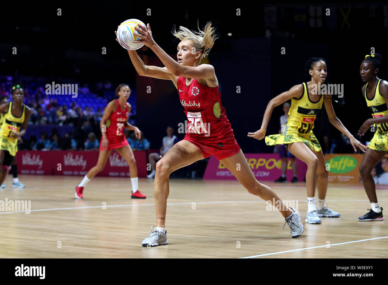 England's Helen Housby during the Netball World Cup match at the M&S ...