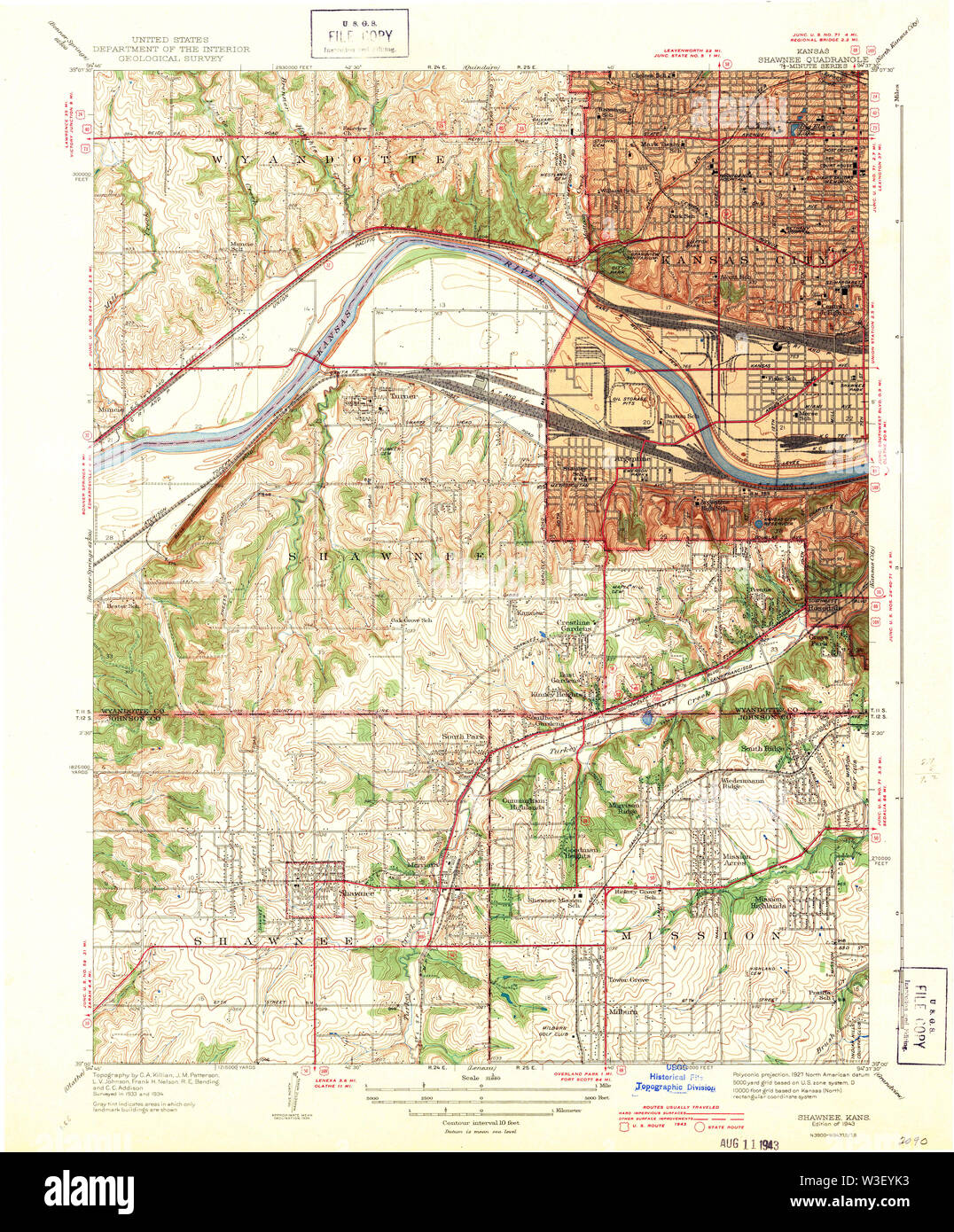 Map of shawnee hi-res stock photography and images - Alamy