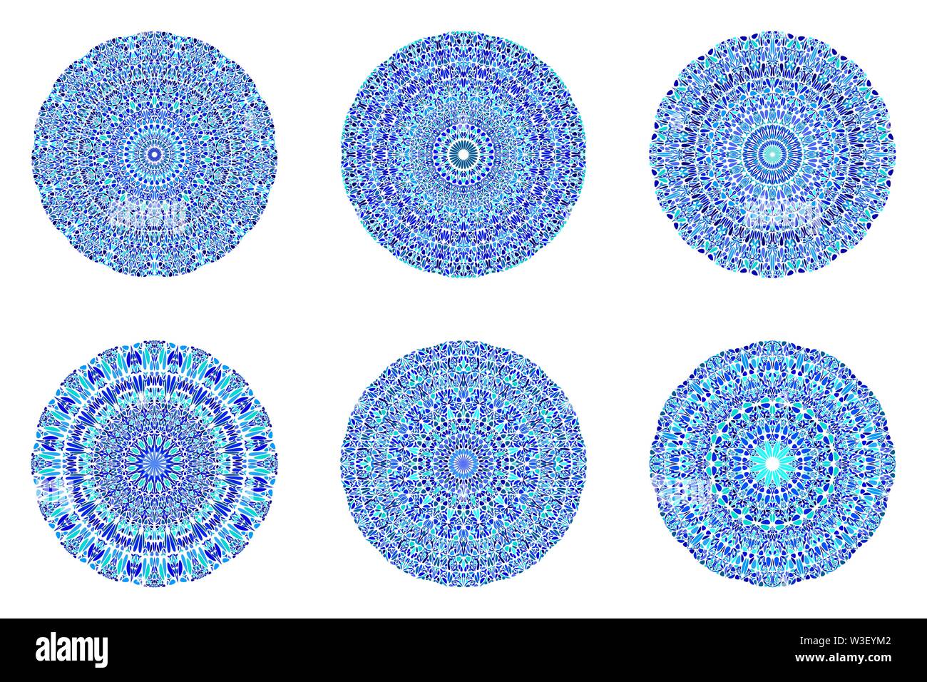 Circular flower pattern mandala set - abstract geometrical ornate ...