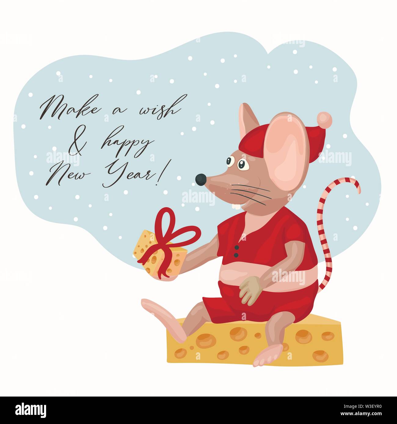 Christmas vector mouse. Cartoon illustration Stock Vector Image & Art ...