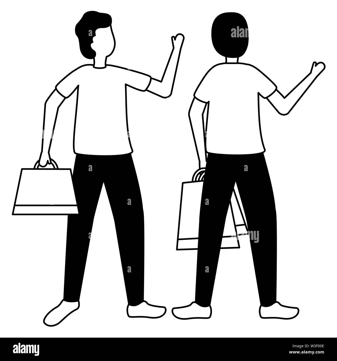 Two men clothes shopping Stock Vector Images - Alamy