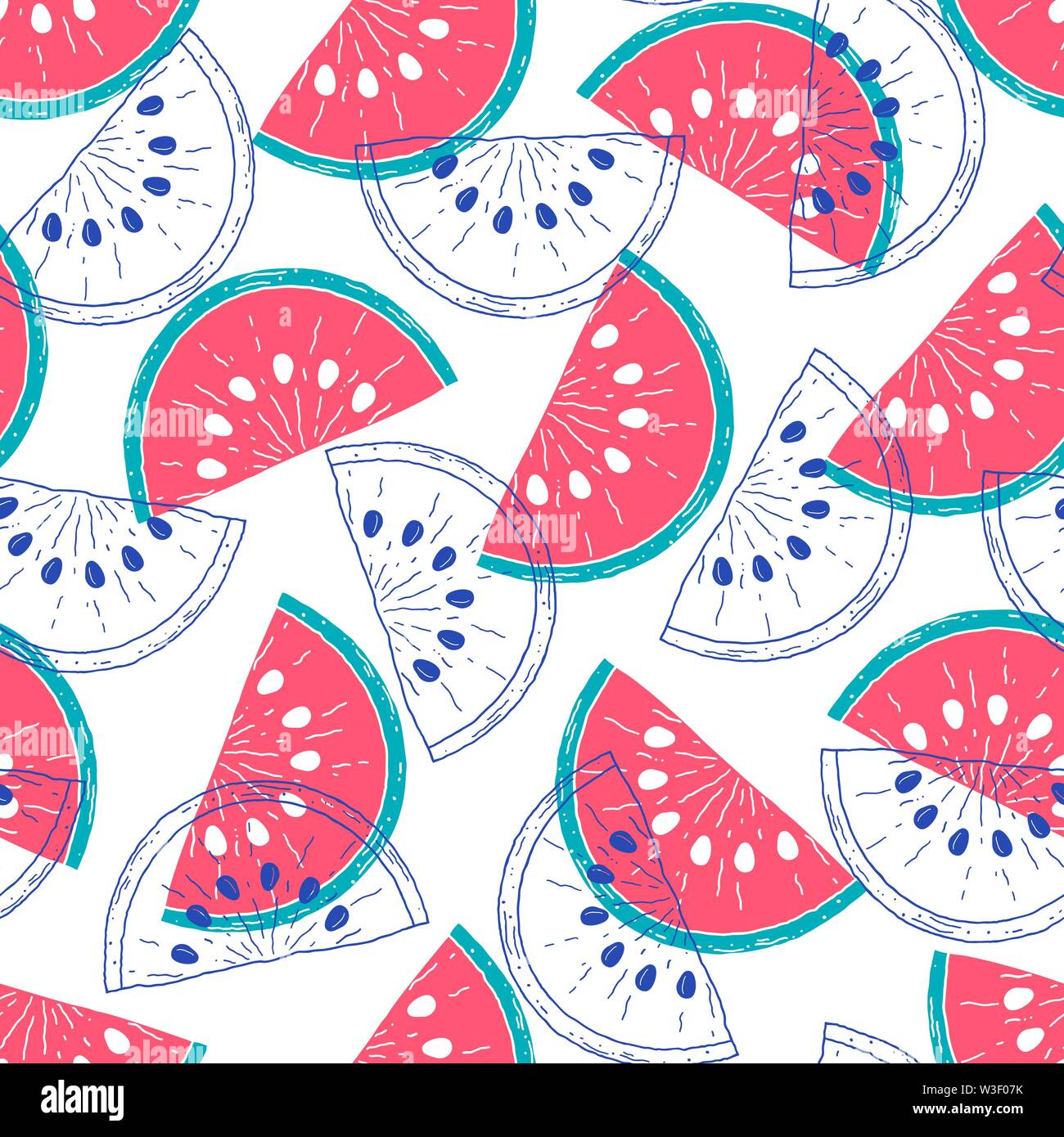 Seamless pattern with watermelons on white background.Fruits texture.It ...