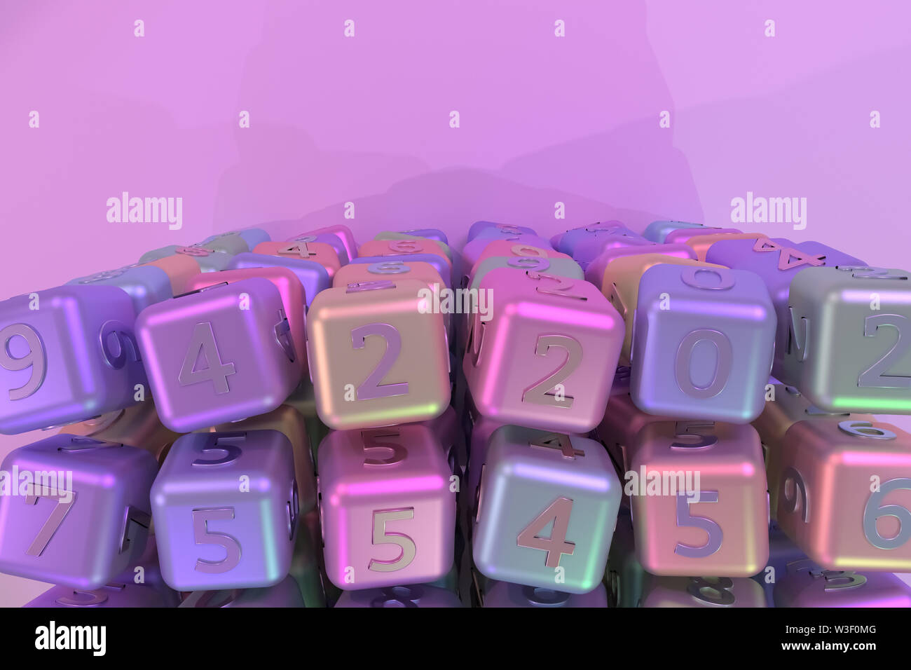 Cube or block number sign or symbol, for design texture or title ...