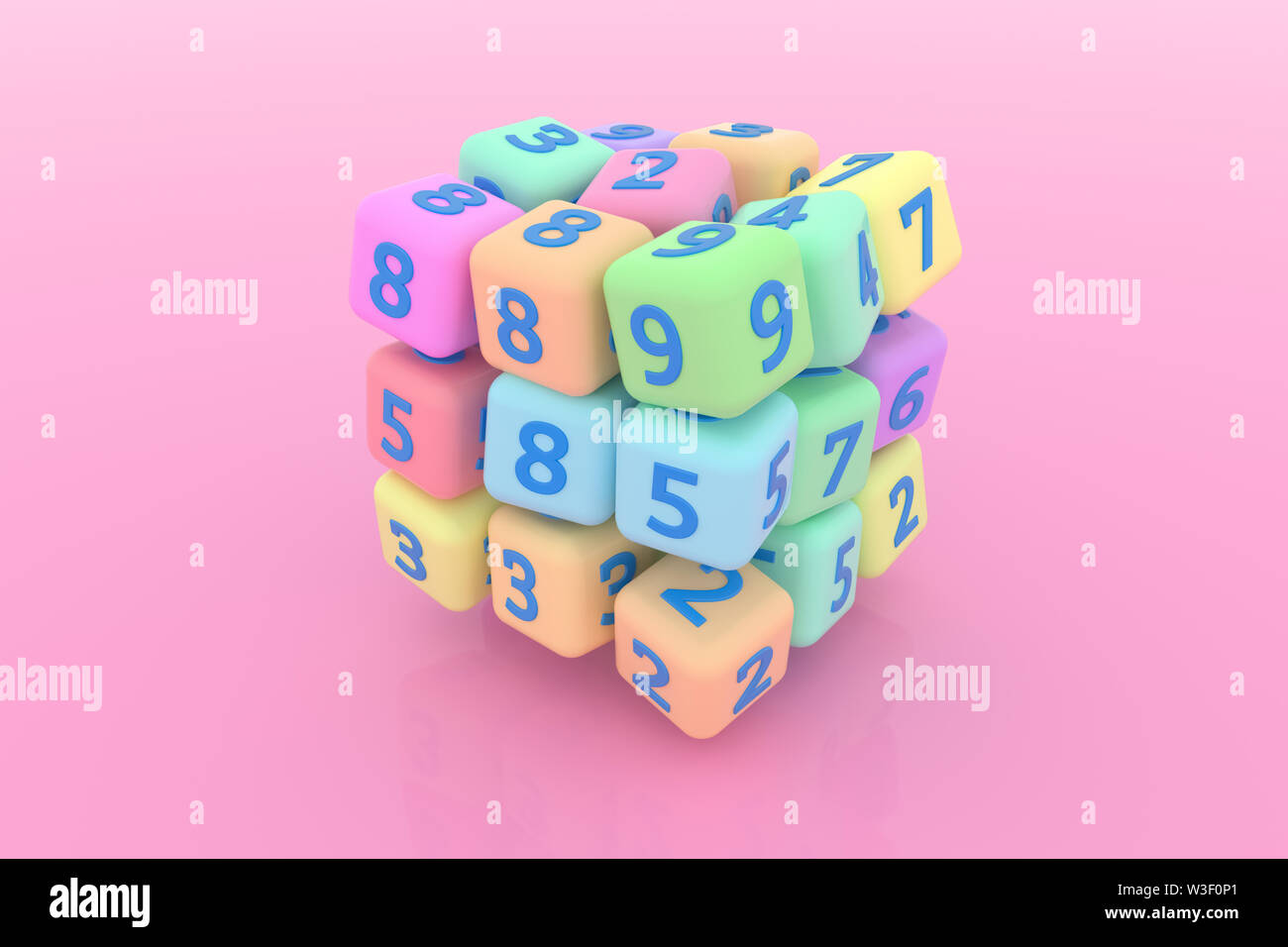 Background abstract, cube or block number sign or symbol, for design ...