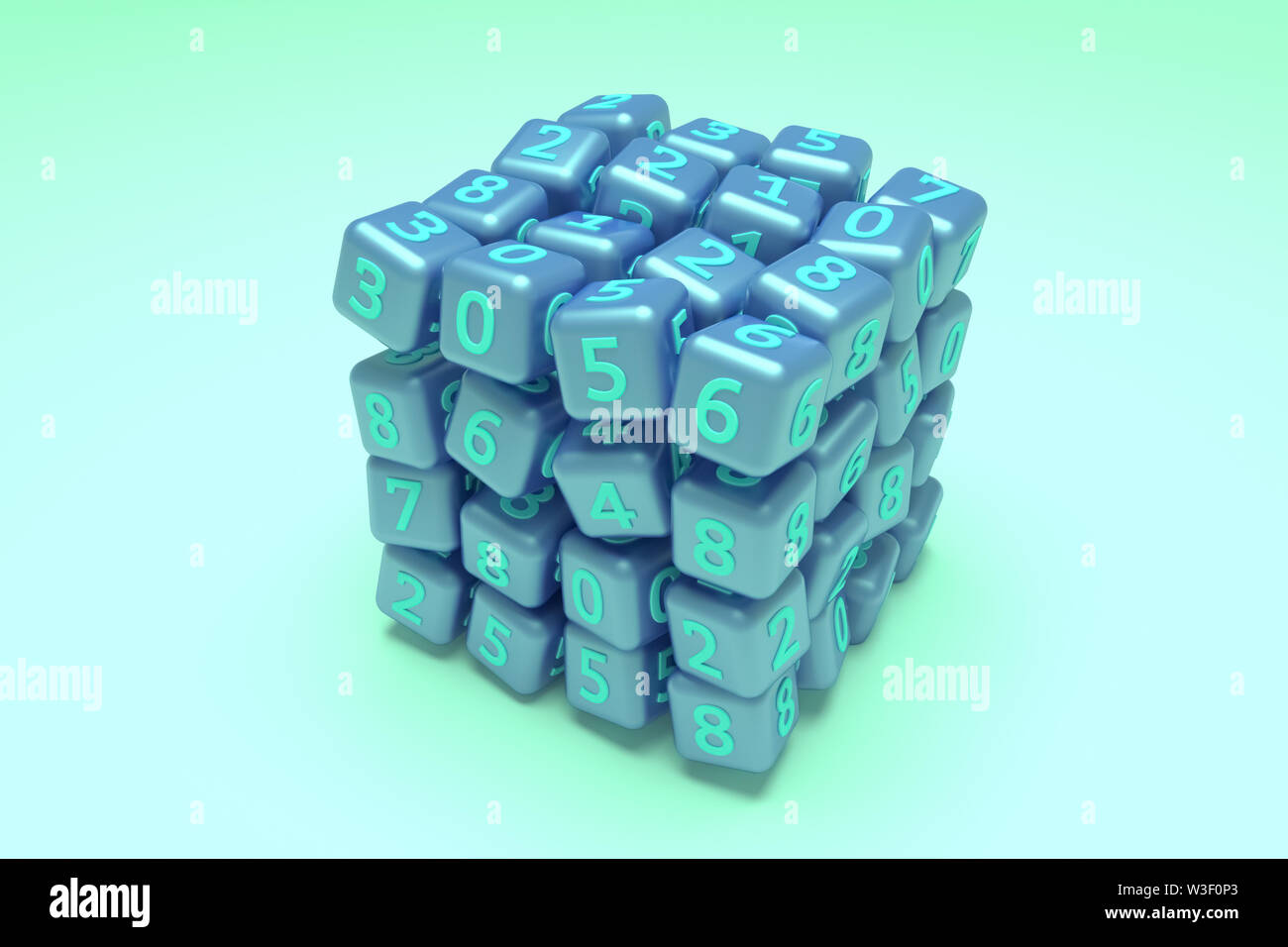 Cube or block number sign or symbol, for design texture or title ...