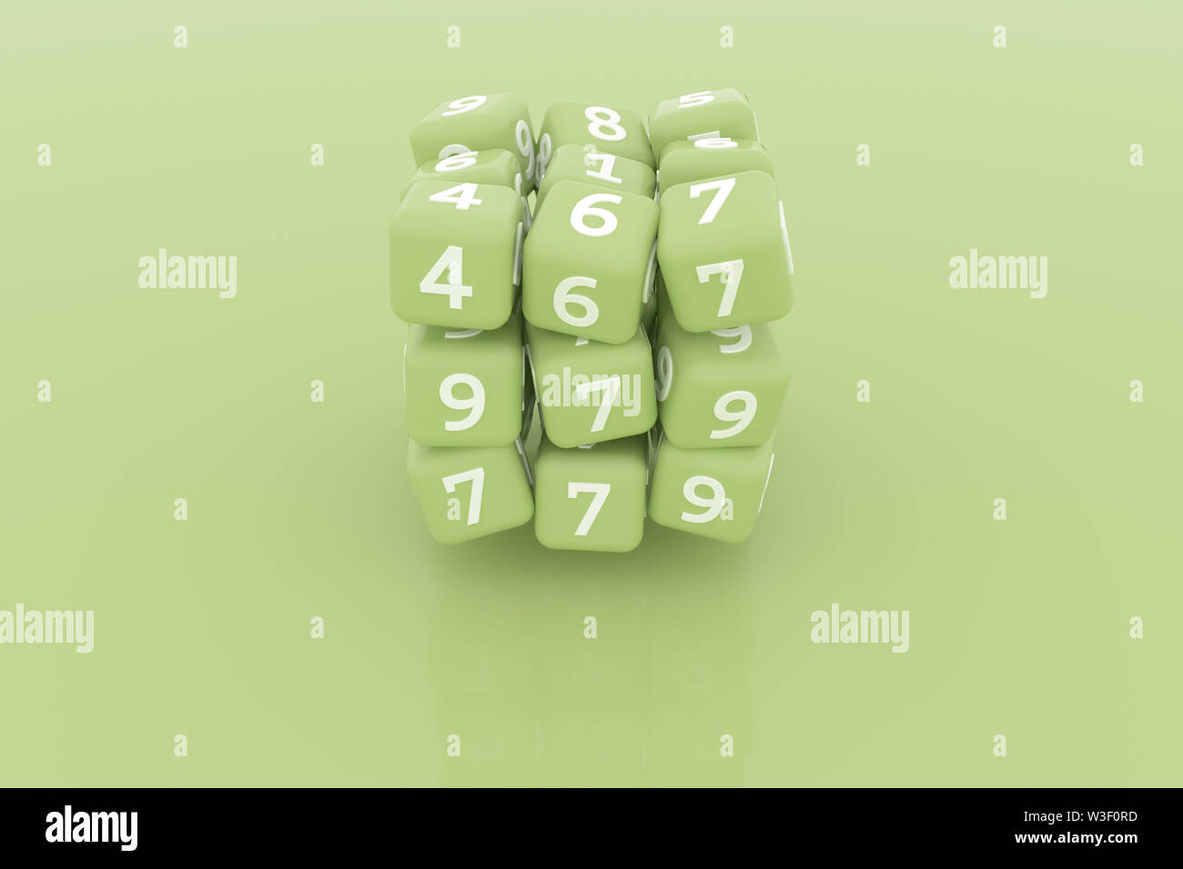 Cube or block number sign or symbol, for design texture or title ...