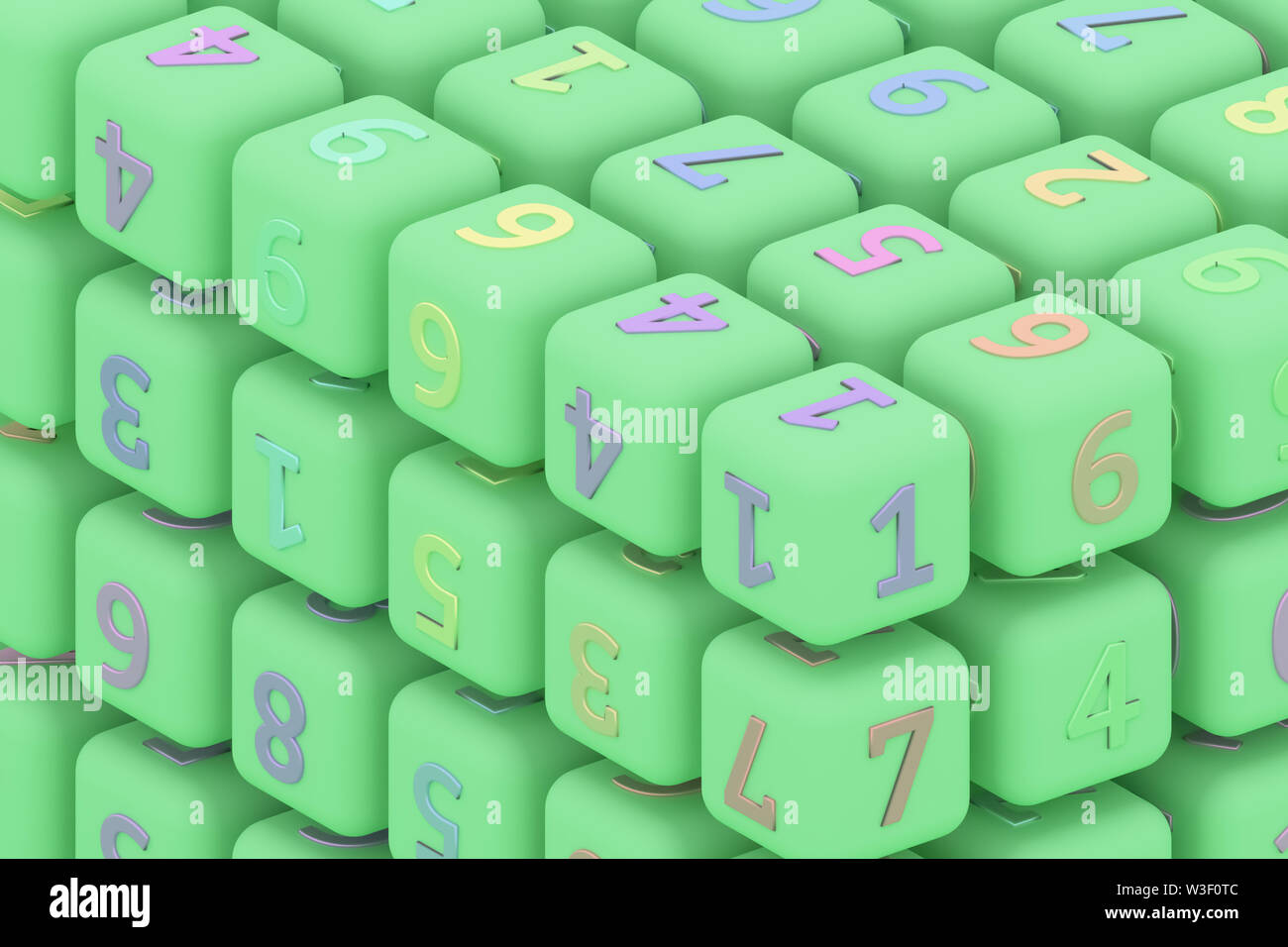 Cube or block number sign or symbol, for design texture or title ...