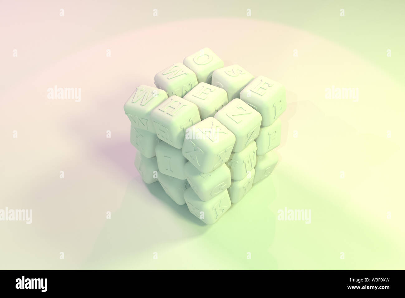 Background abstract, cube or block ABC sign or symbol, for design ...