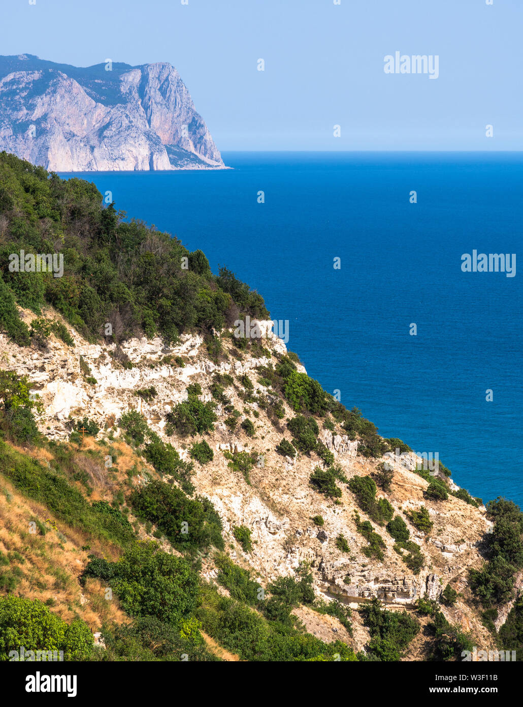 Landscape of the sea coast in a Crimea. Aya Cape Stock Photo - Alamy