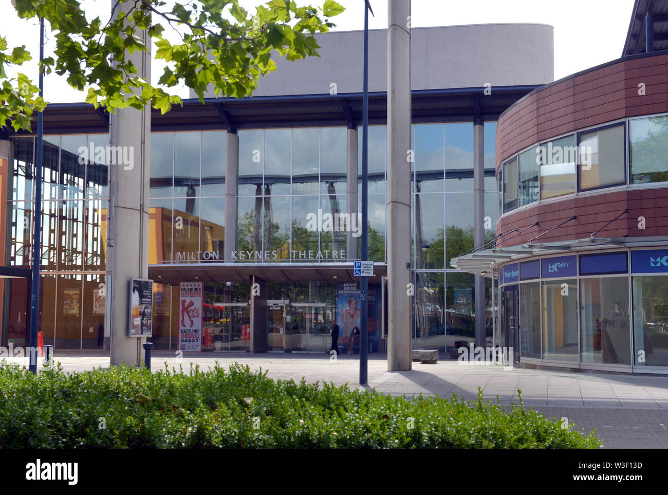 Milton Keynes theatre front entrance seen from Midsummer Boulevard. The ...