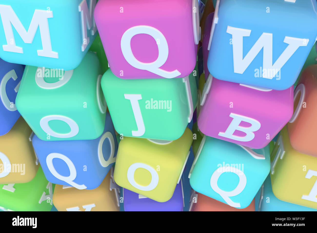 Cube or block ABC sign or symbol, for design texture or title ...