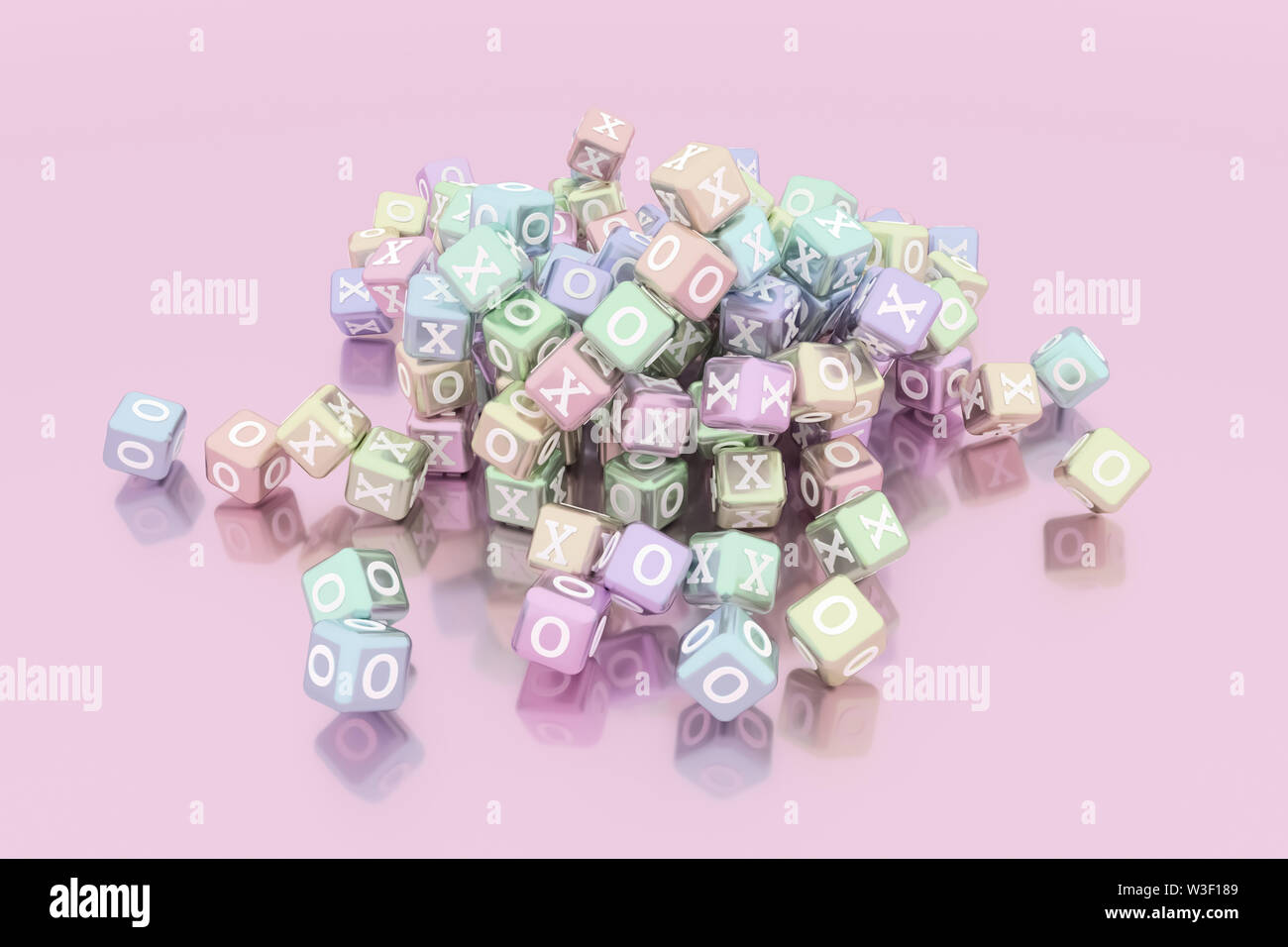 Background abstract, cube or block yes or no, right or wrong, X or O ...