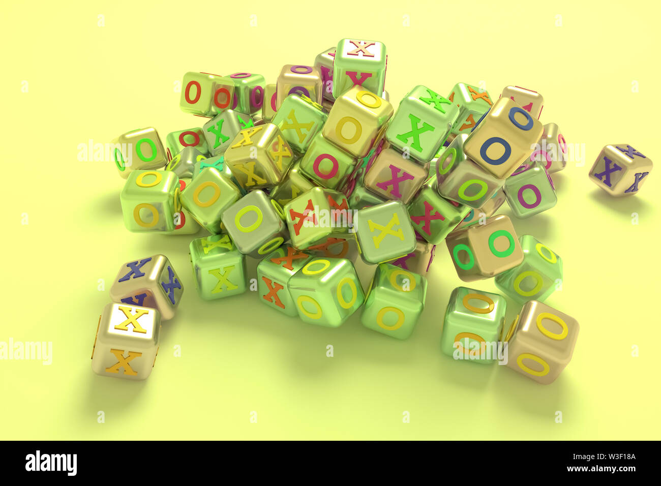 Background abstract, cube or block yes or no, right or wrong, X or O ...