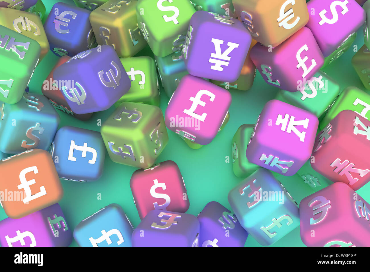 Business finance, cube or block currency sign or symbol, for design ...