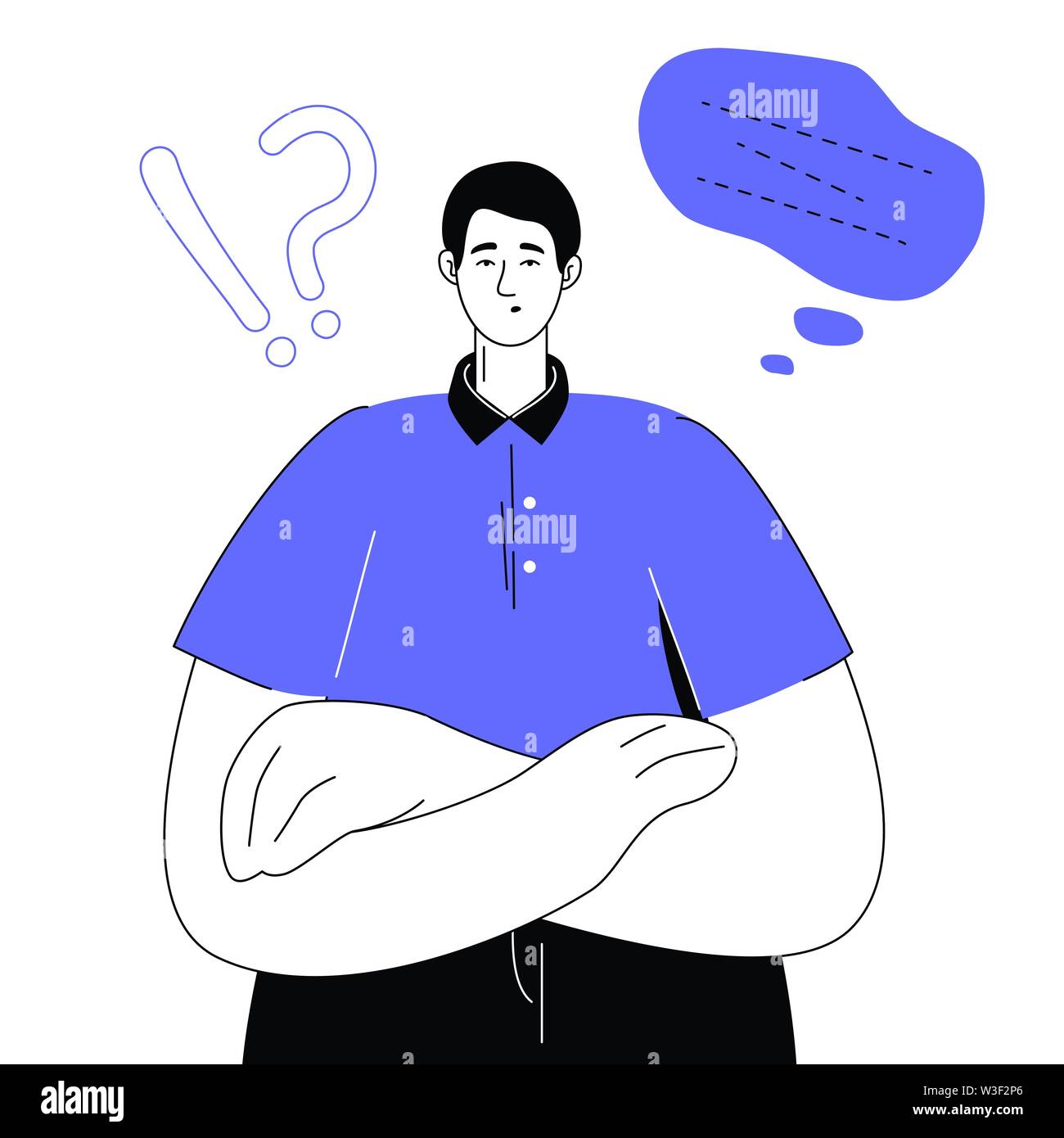 Searching for a solution - colorful flat design style illustration ...