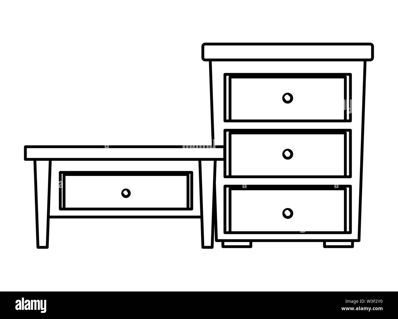 Modern chest drawers in Cut Out Stock Images & Pictures - Alamy