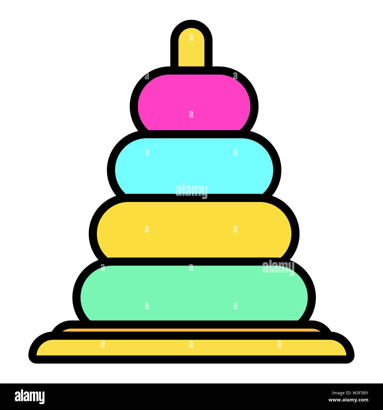 colors rings pyramid toy icon Stock Vector Image & Art - Alamy