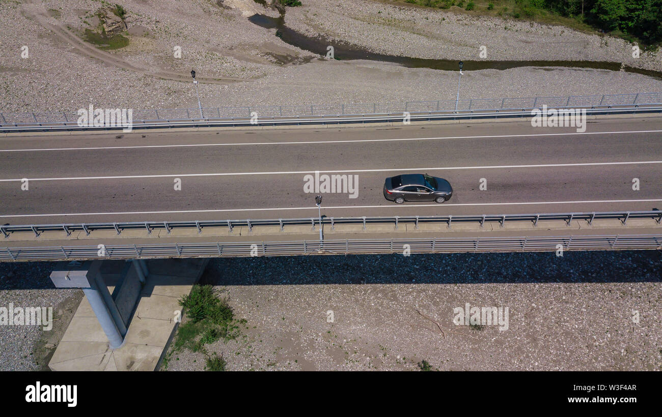 Top down view - Traffic on bridge Stock Photo - Alamy