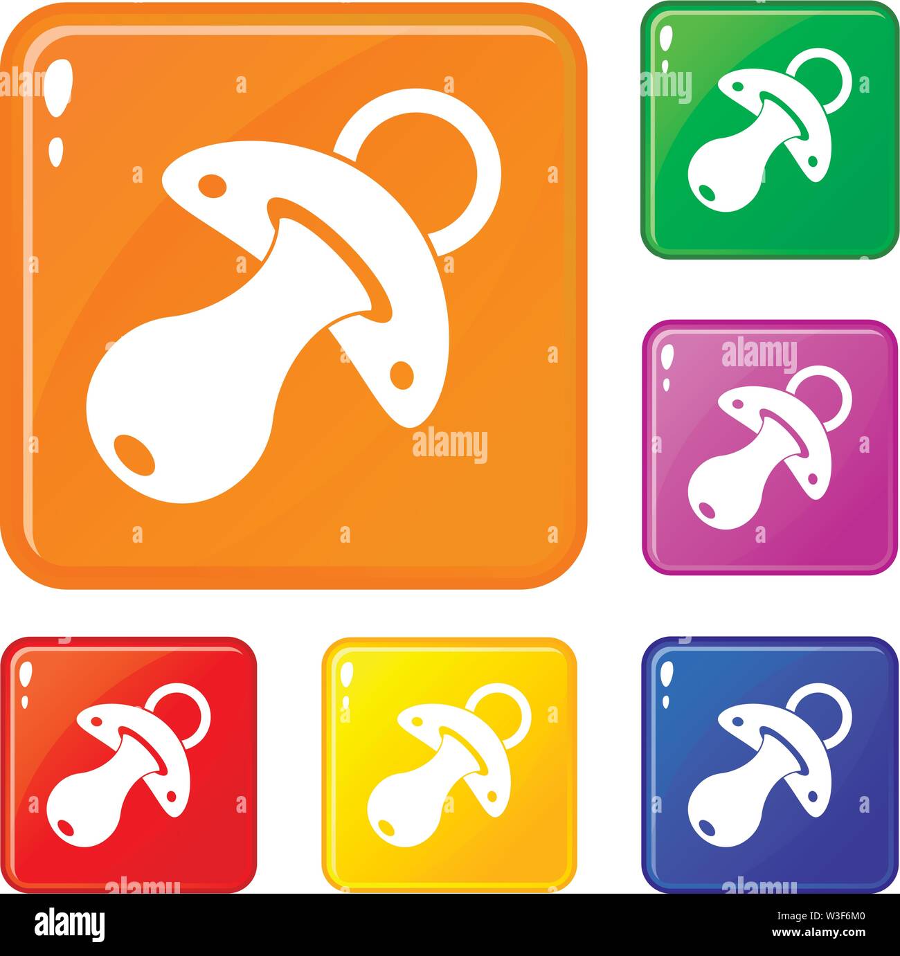 Baby pacifier icons set vector color Stock Vector Image & Art - Alamy