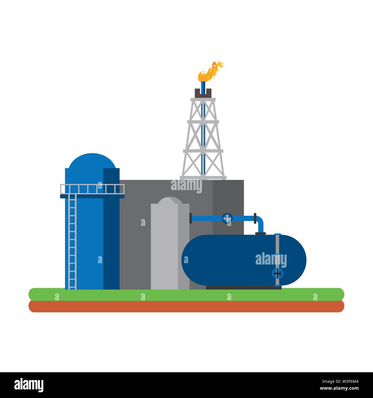 oil refinery gas factory cartoon Stock Vector Image & Art - Alamy