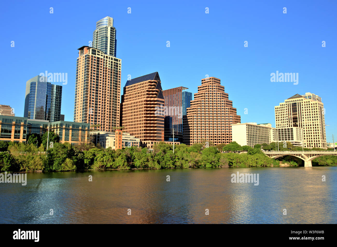 Austin Downtown Skyline during a sunny day, United States Stock Photo ...