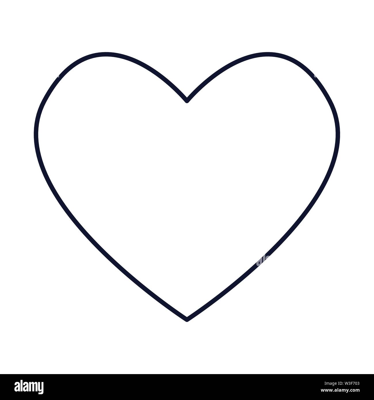 outline love heart romance white background vector illustration Stock ...