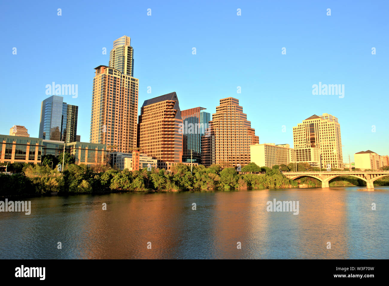 Austin Downtown Skyline during a sunny day, United States Stock Photo ...