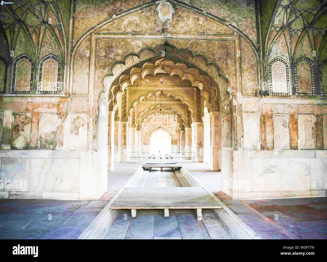 palace and mosque interior hall andalus - islamic civilization Stock ...