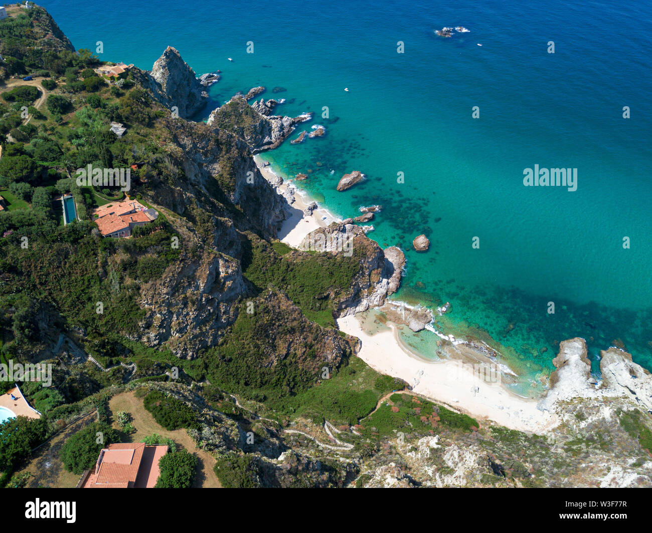 Amazing aerial perspective with the environment arround Calabria, Italy ...