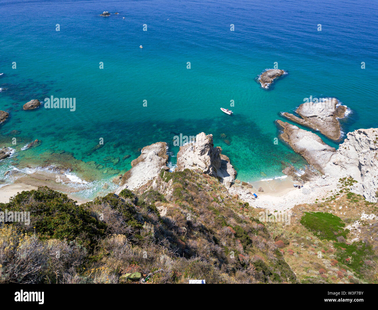 Amazing aerial perspective with the environment arround Calabria, Italy ...