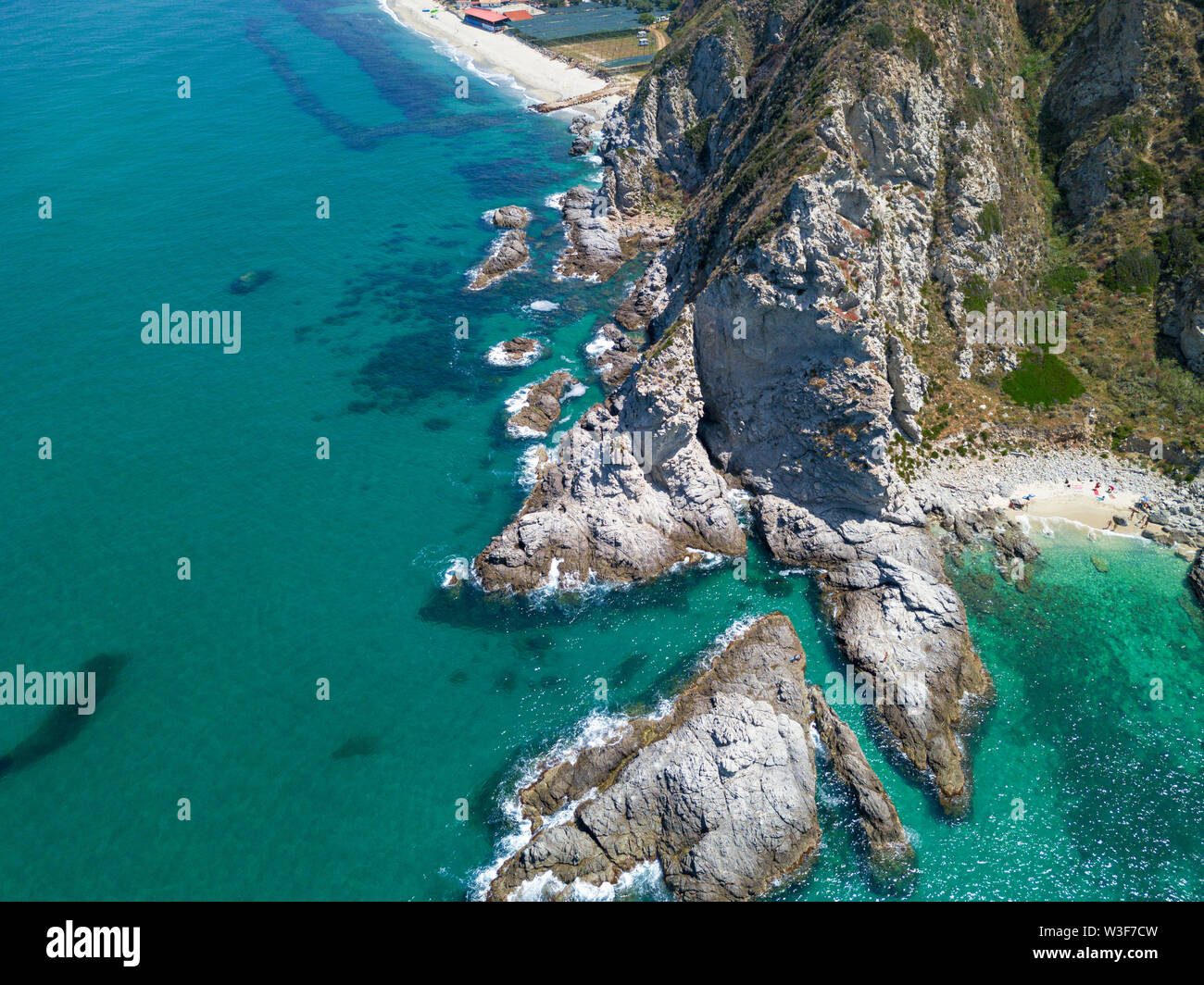 Amazing aerial perspective with the environment arround Calabria, Italy ...