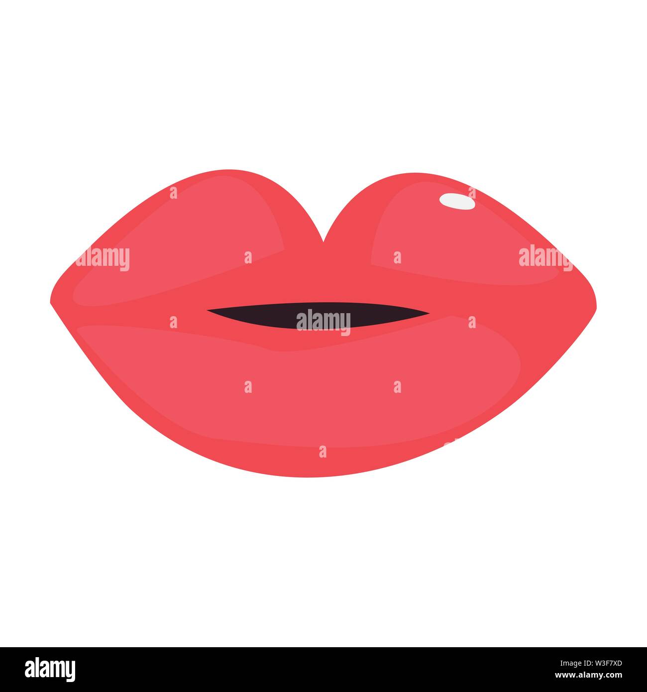Red Female Lips Kiss On White Background Vector Illustration Stock Vector Image And Art Alamy