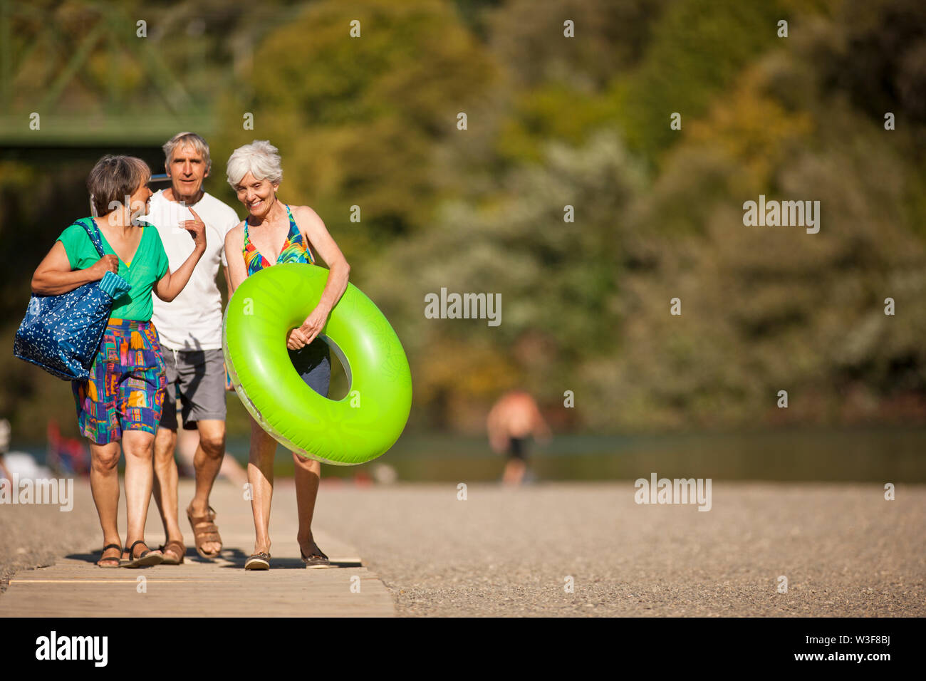 Three smiling seniors having fun on vacation together Stock Photo - Alamy