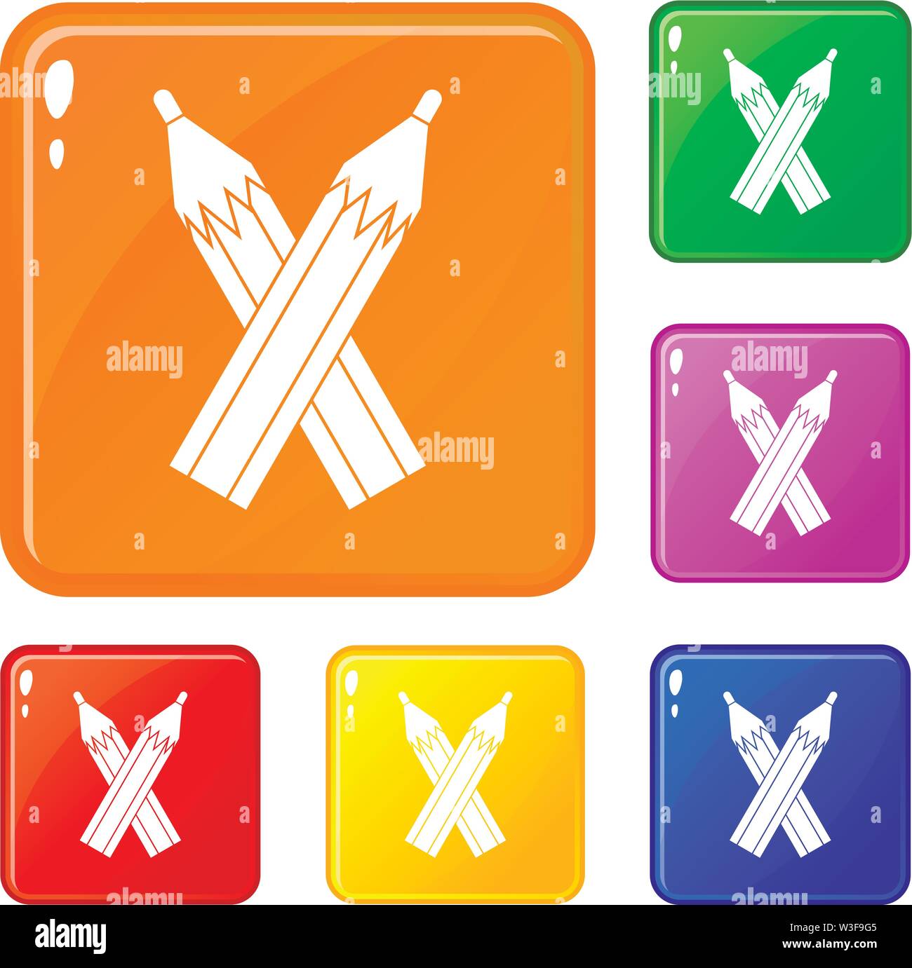 Pencils icons set vector color Stock Vector Image & Art - Alamy