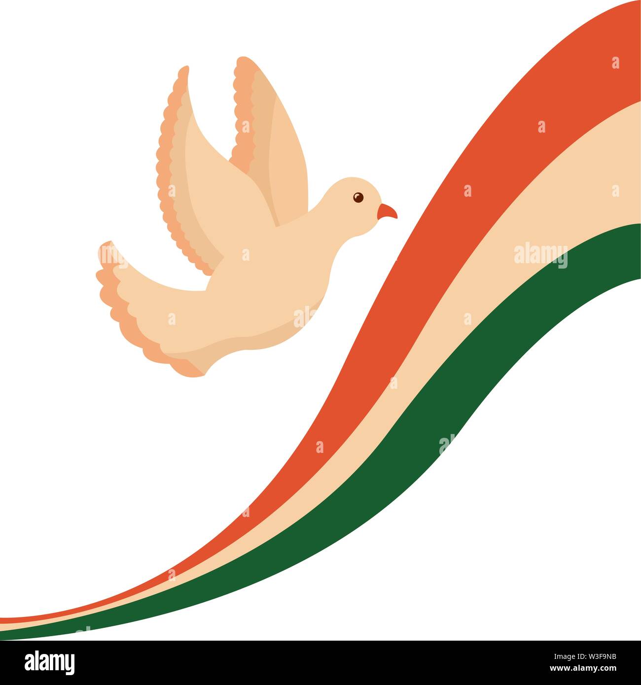 indian flag with dove flying independence day Stock Vector Image & Art ...